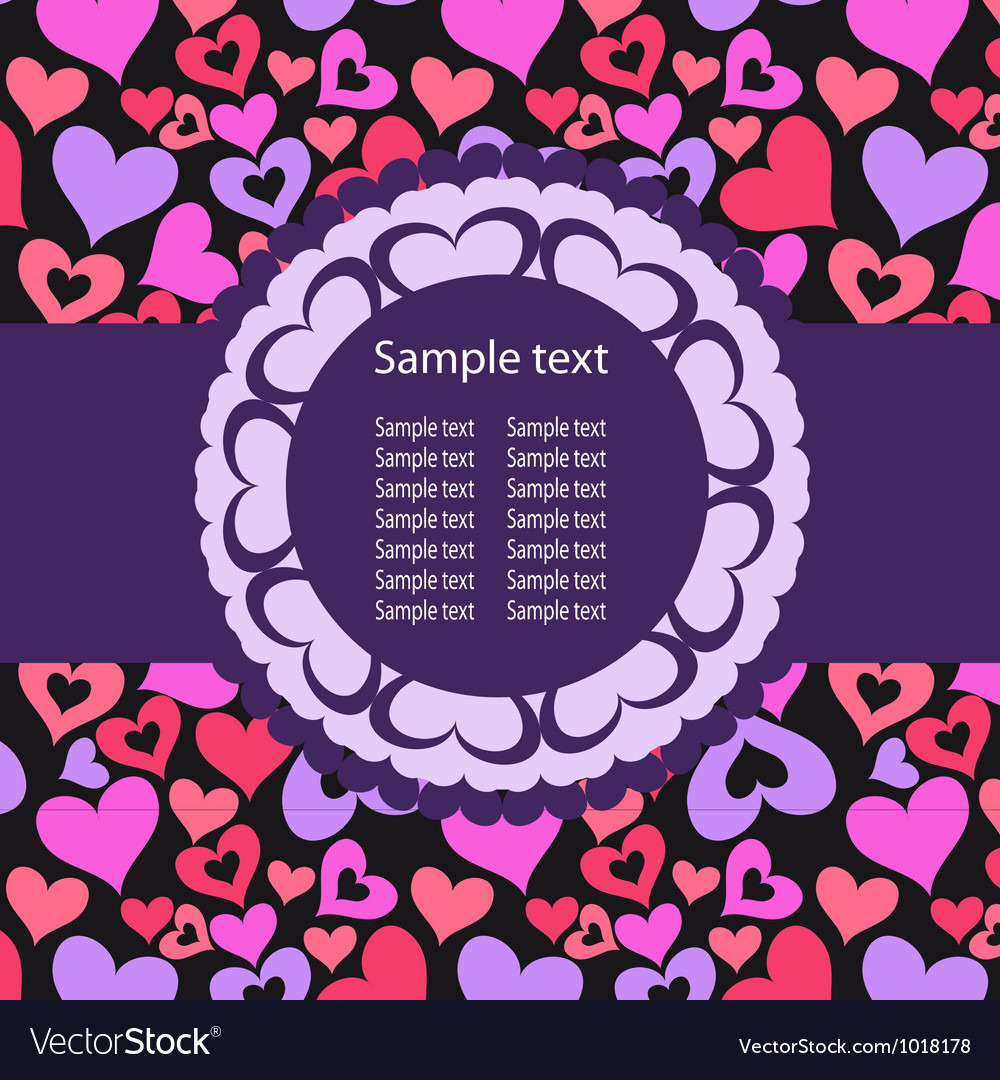 Hearts background ith sample text Royalty Free Vector Image