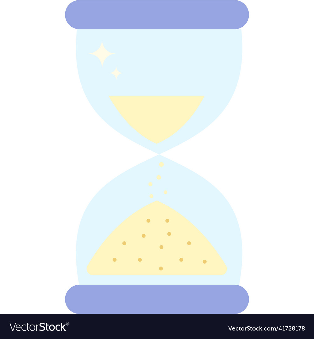 Hourglass icon flat glass sand clock Royalty Free Vector