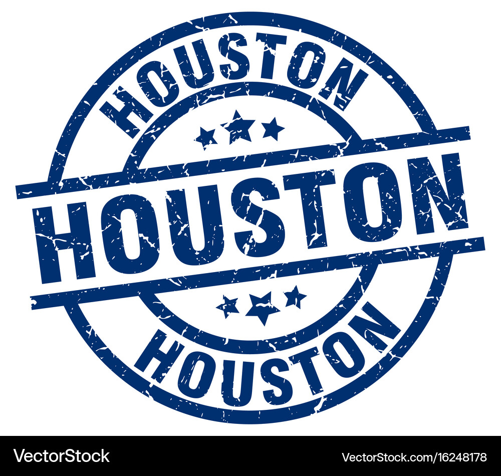 Houston blue round grunge stamp Royalty Free Vector Image