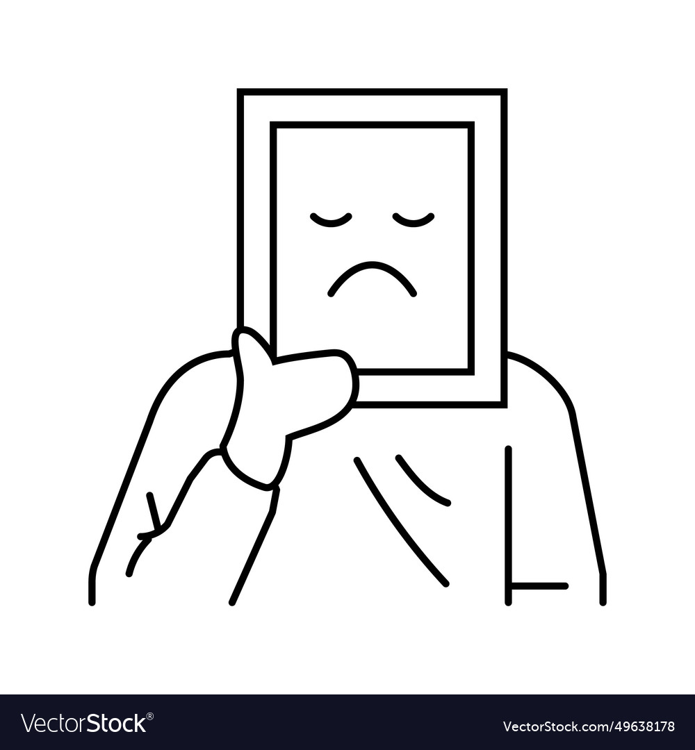 Sad person mood line icon Royalty Free Vector Image Sad person mood line icon Royalty Free Vector Image