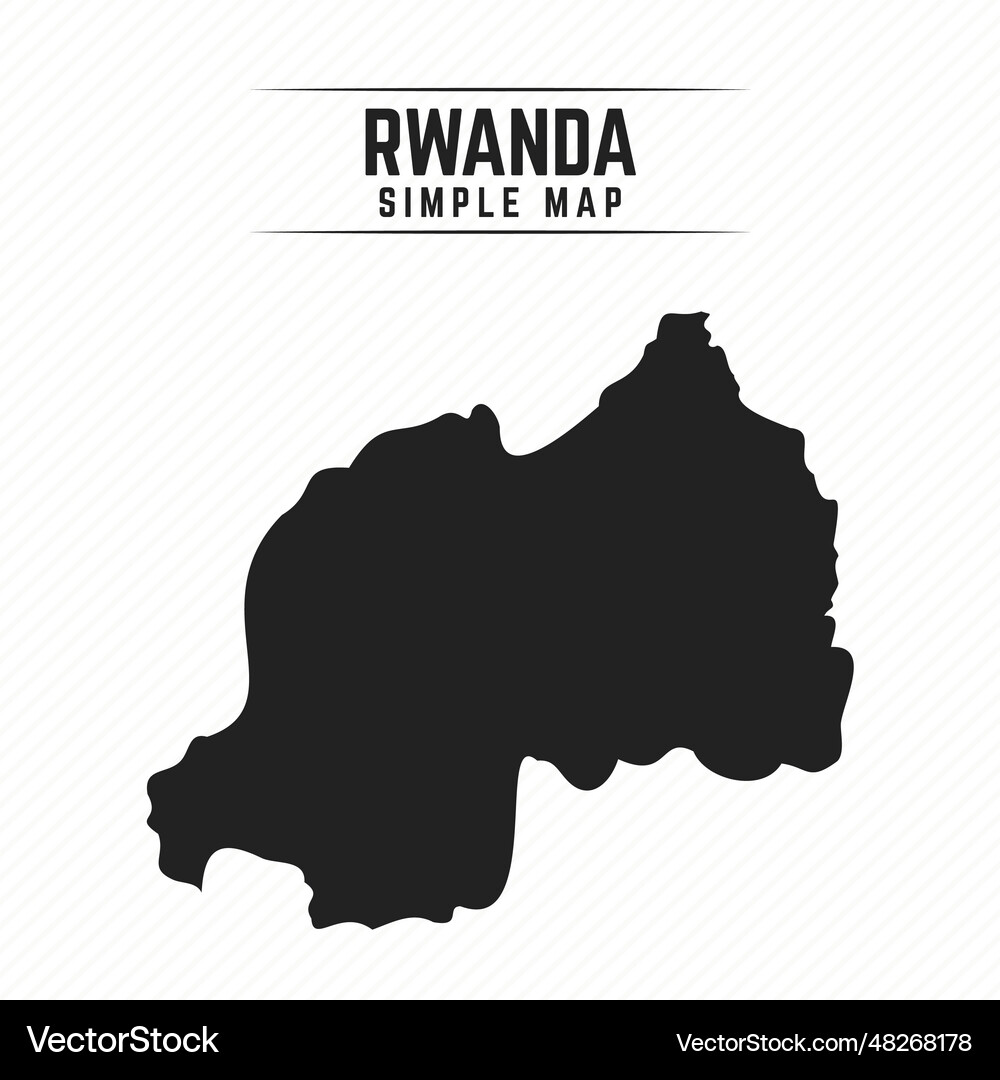 Simple black map of rwanda isolated on white Vector Image