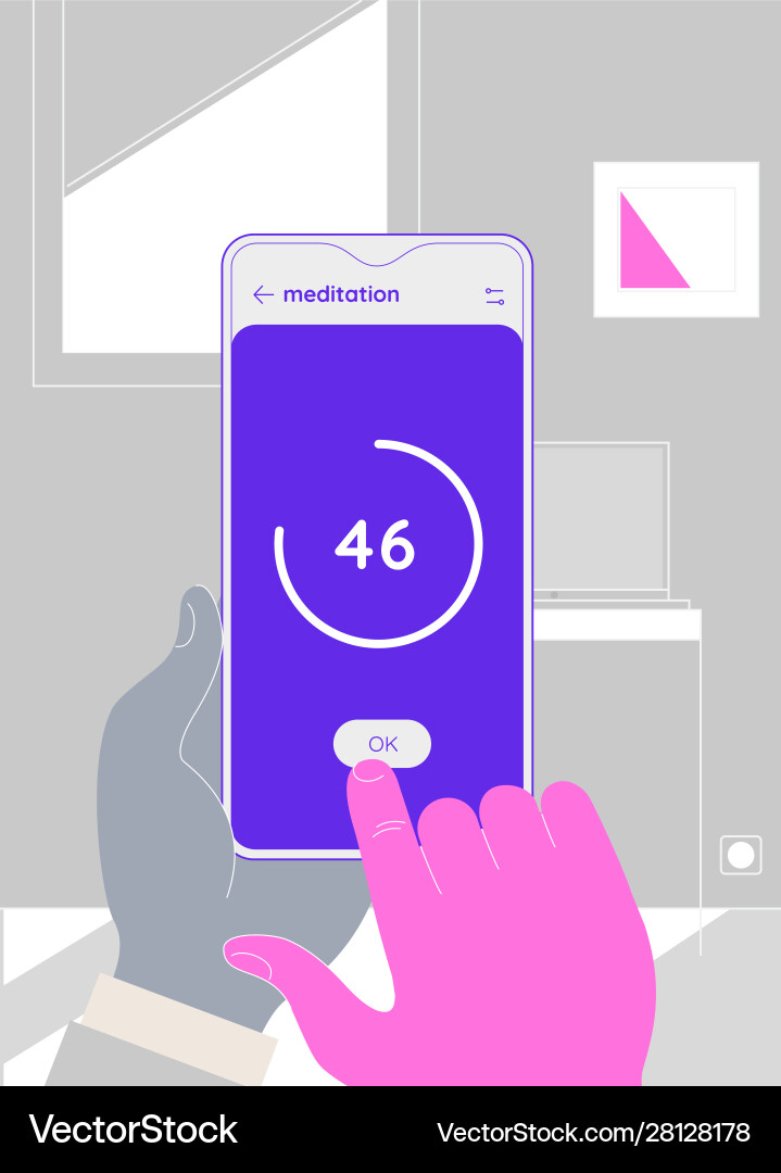Trendy responsive meditation and mood ui with 3d Vector Image