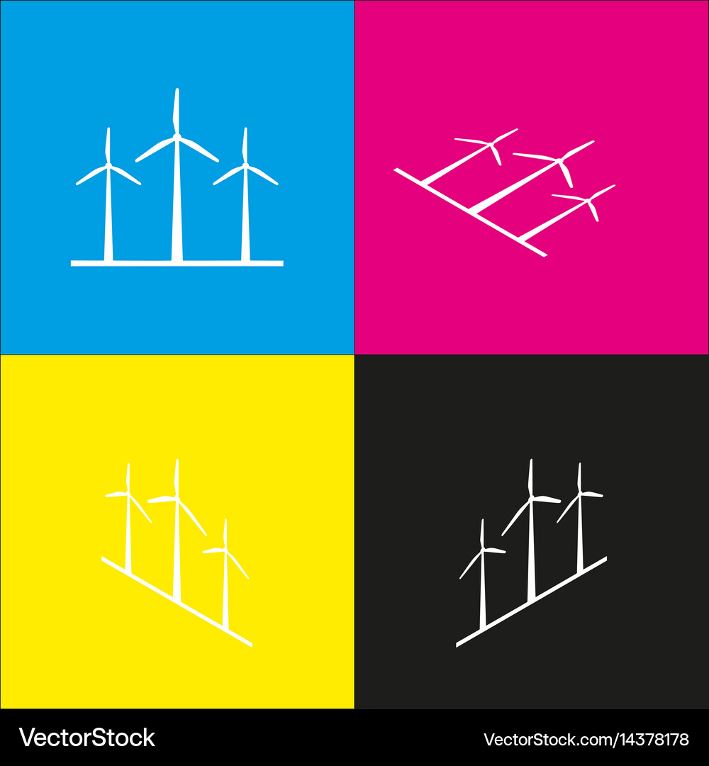 Wind turbines sign white icon Royalty Free Vector Image
