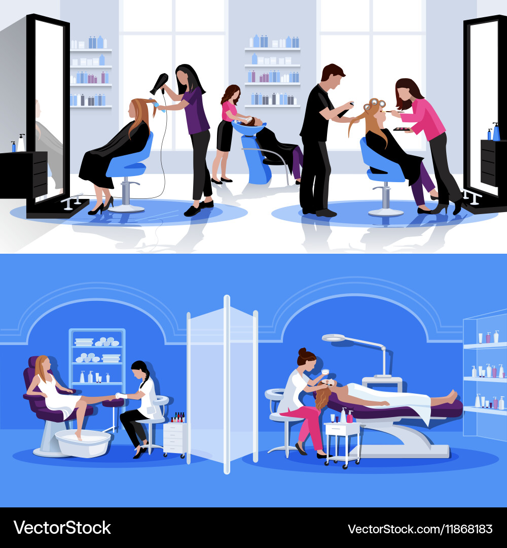 Beauty Salon Colorful Composition Royalty Free Vector Image