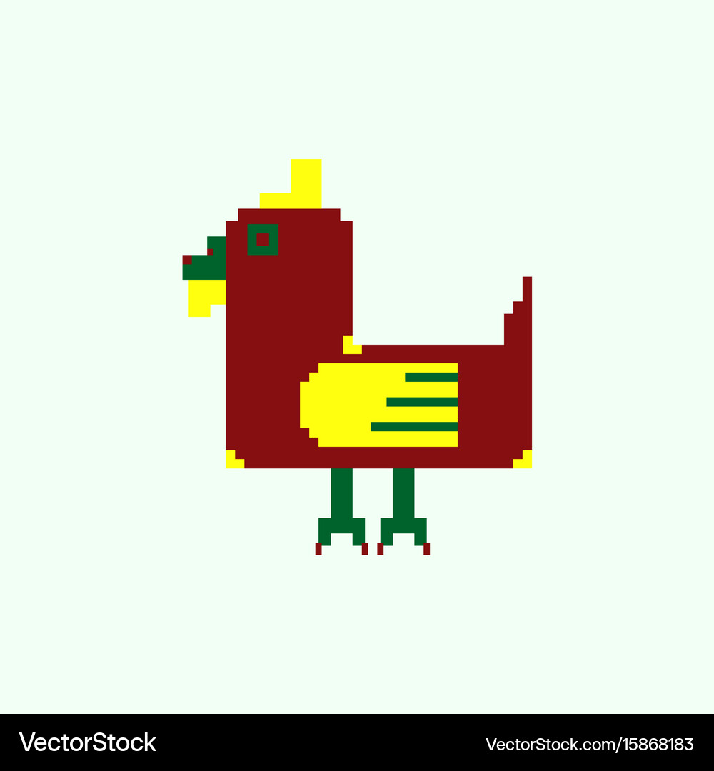 Chicken pixel art animal farm Royalty Free Vector Image