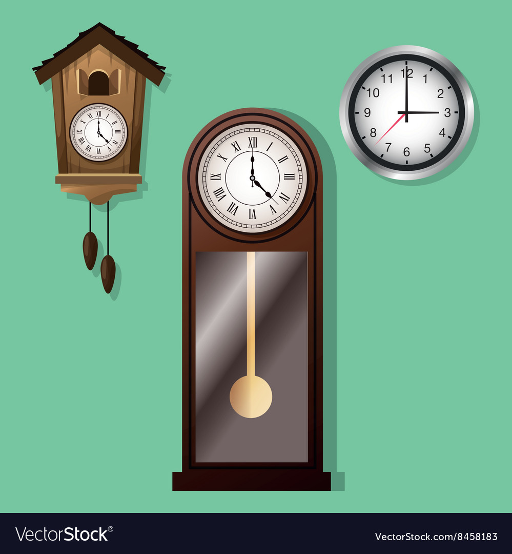 Clock icon object time concept design Royalty Free Vector