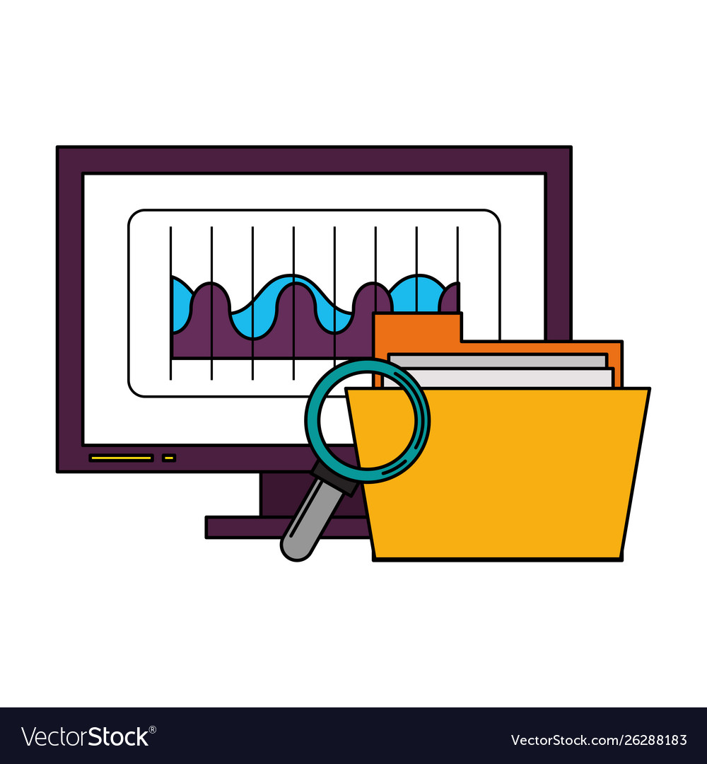 Computer screen technology hardware cartoon Vector Image