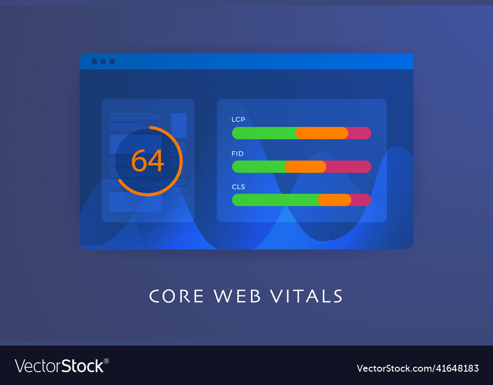 Core web vitals - web performance for web site Vector Image Core web vitals - web performance for web site Vector Image