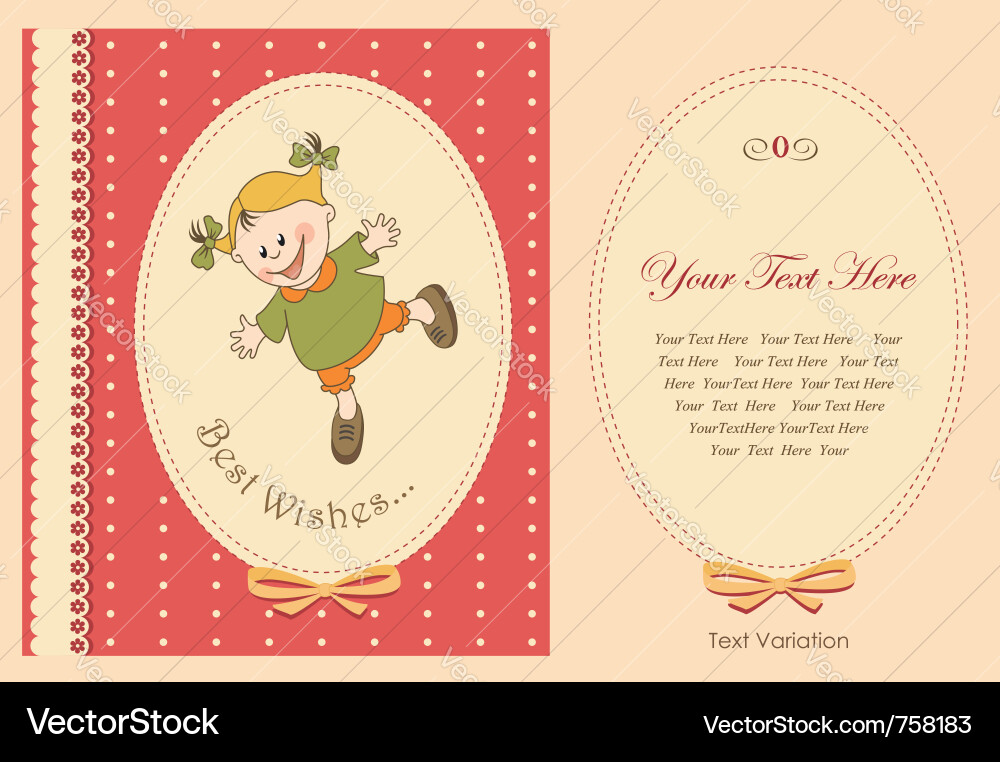 Happy baby greeting card Royalty Free Vector Image