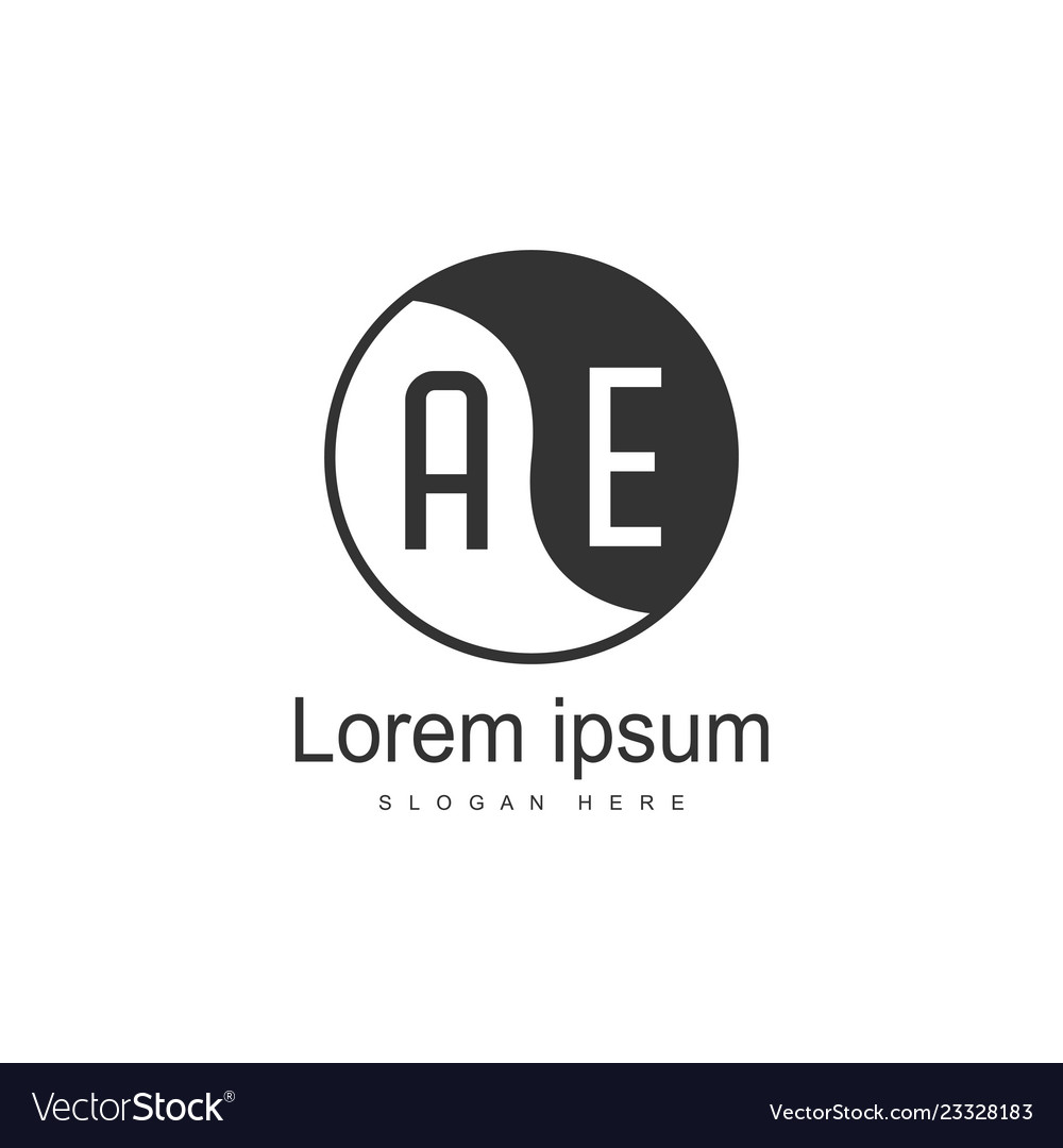 Initial letter ae logo template design Royalty Free Vector