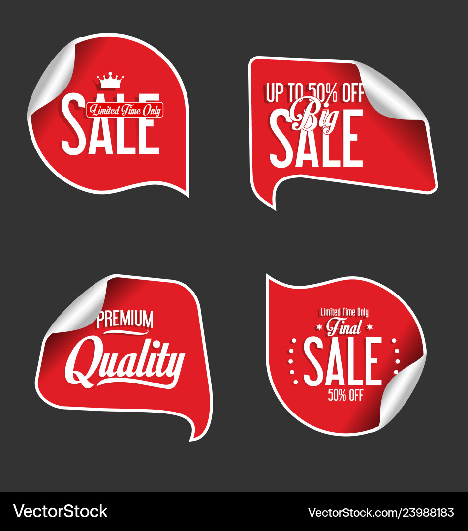 Modern sale stickers collection Royalty Free Vector Image