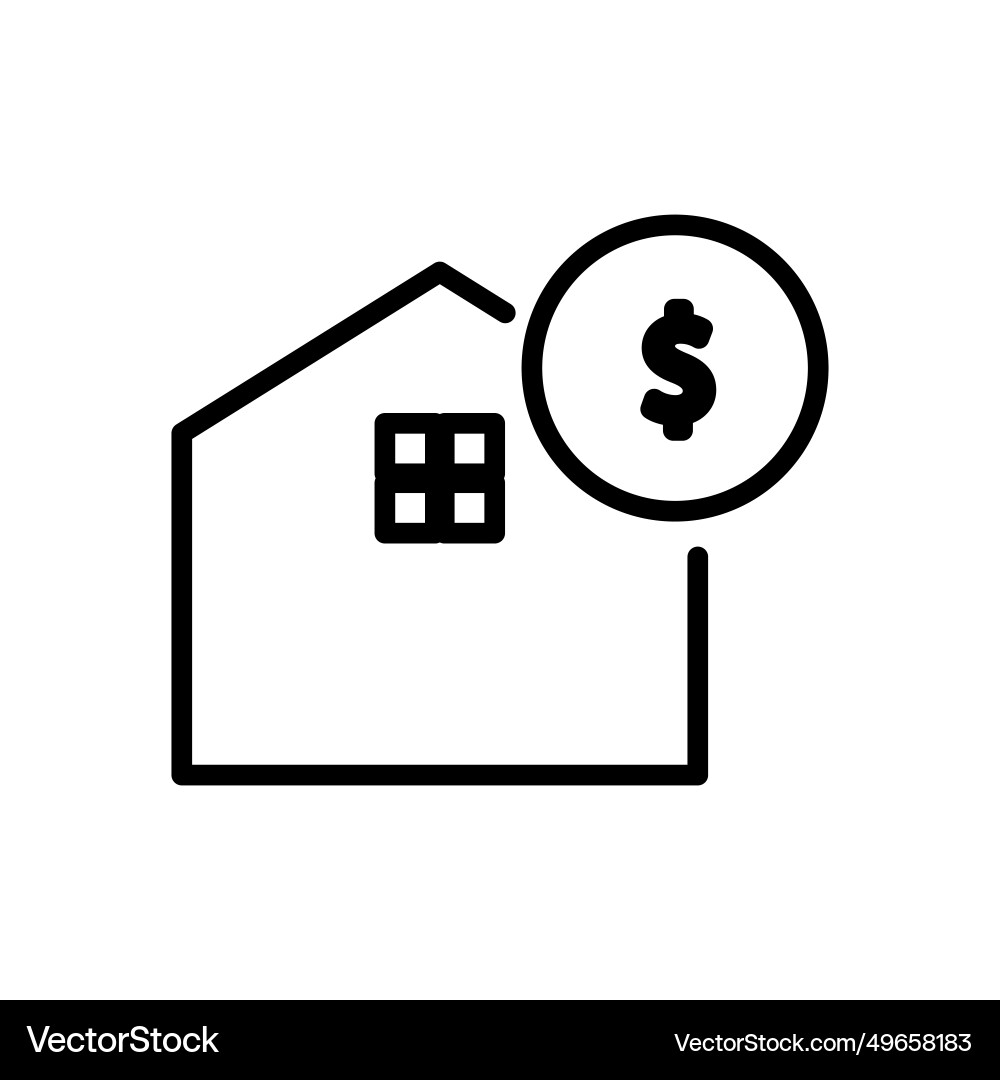 Money house line logo icon image Royalty Free Vector Image