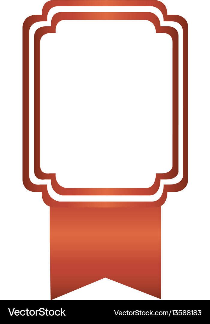 Pink square emblem with ribbon icon Royalty Free Vector