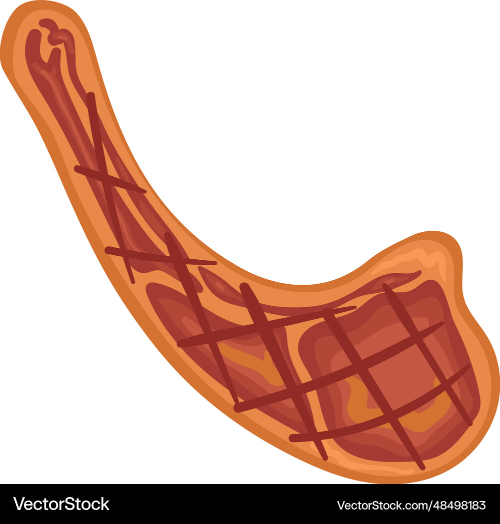 Roasted rib cartoon grilled meat cooked lamb Vector Image