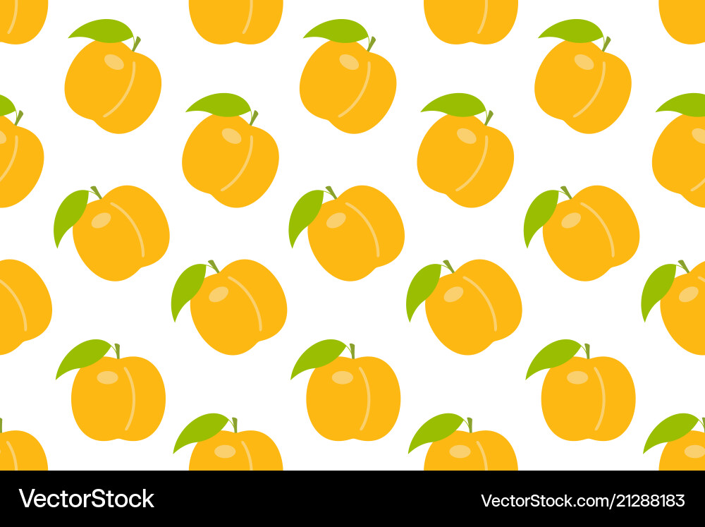 Seamless pattern with orange peach Royalty Free Vector Image
