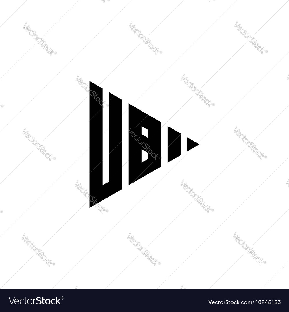 Ub logo monogram triangle shape play button Vector Image