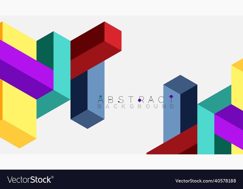 Abstract background 3d cubes cubic elements Vector Image