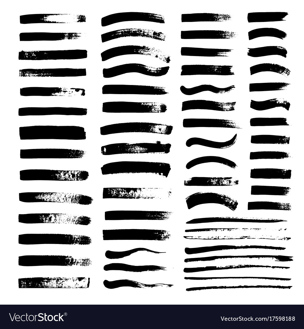 Black paint ink brush stroke line Royalty Free Vector Image