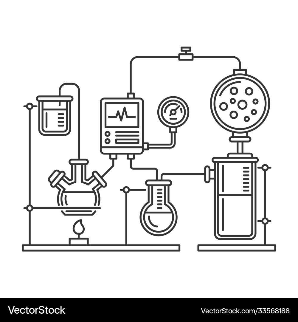 Chemistry laboratory infographic with some Vector Image