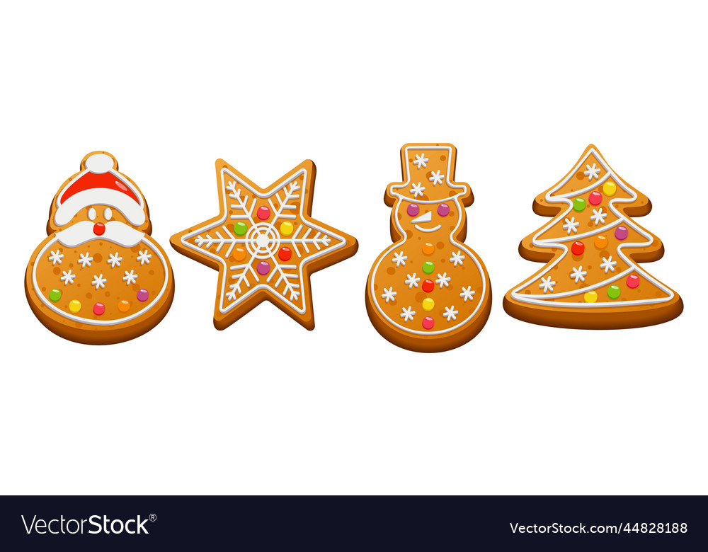 Christmas gingerbread set sweet winter cookies Vector Image