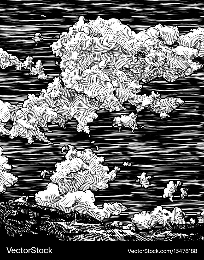 Hand drawn of sky Royalty Free Vector Image - VectorStock