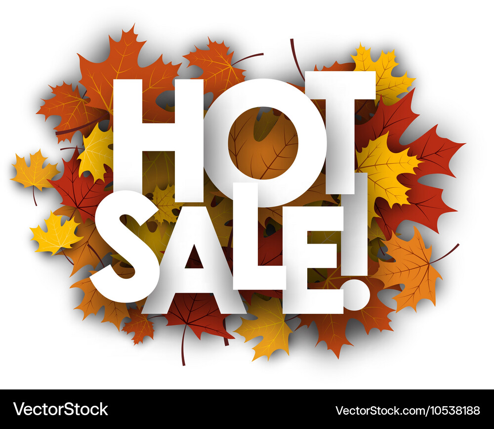 Hot sale background with maple leaves Royalty Free Vector