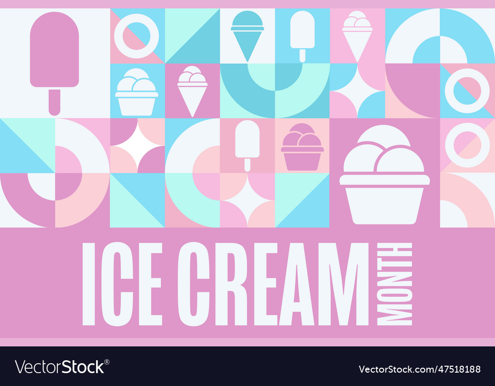 July is national ice cream month holiday concept Vector Image