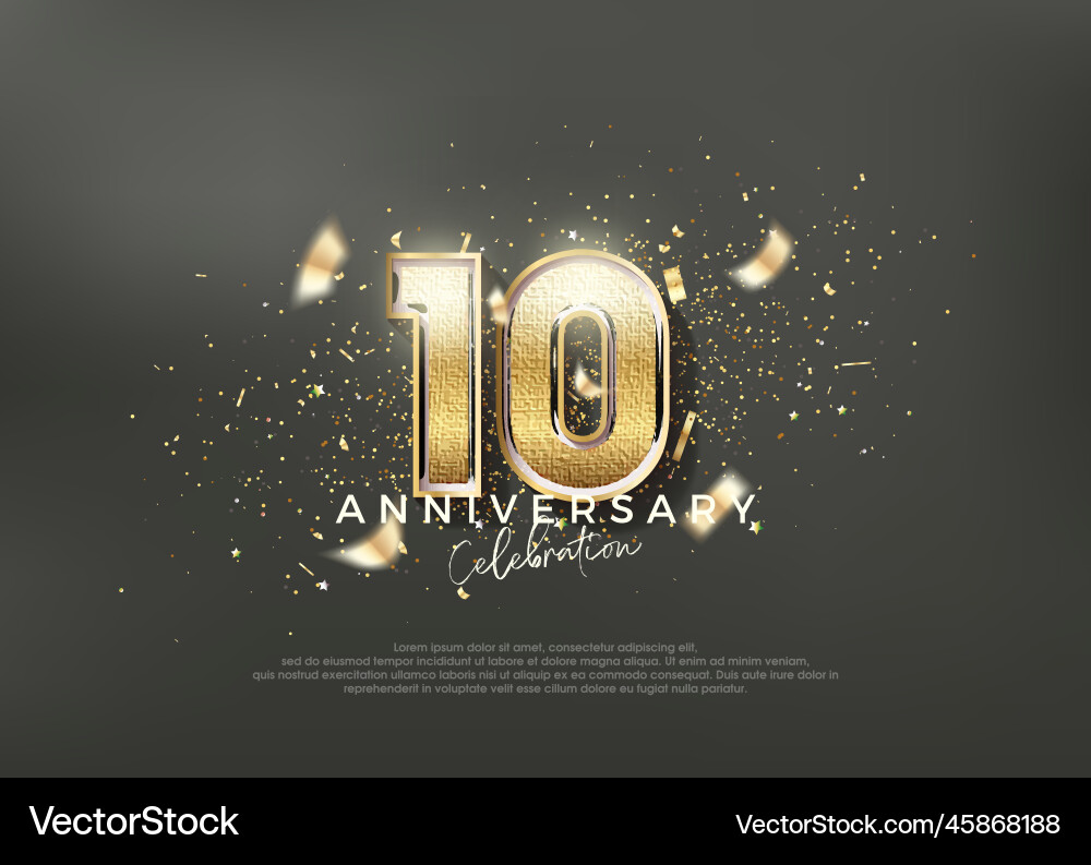 Luxurious and elegant number 10th premium design Vector Image