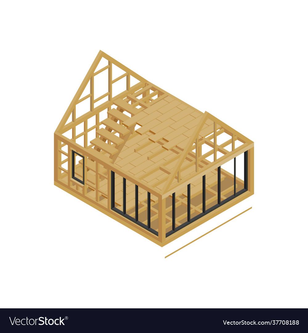 Modular building skeleton composition Royalty Free Vector