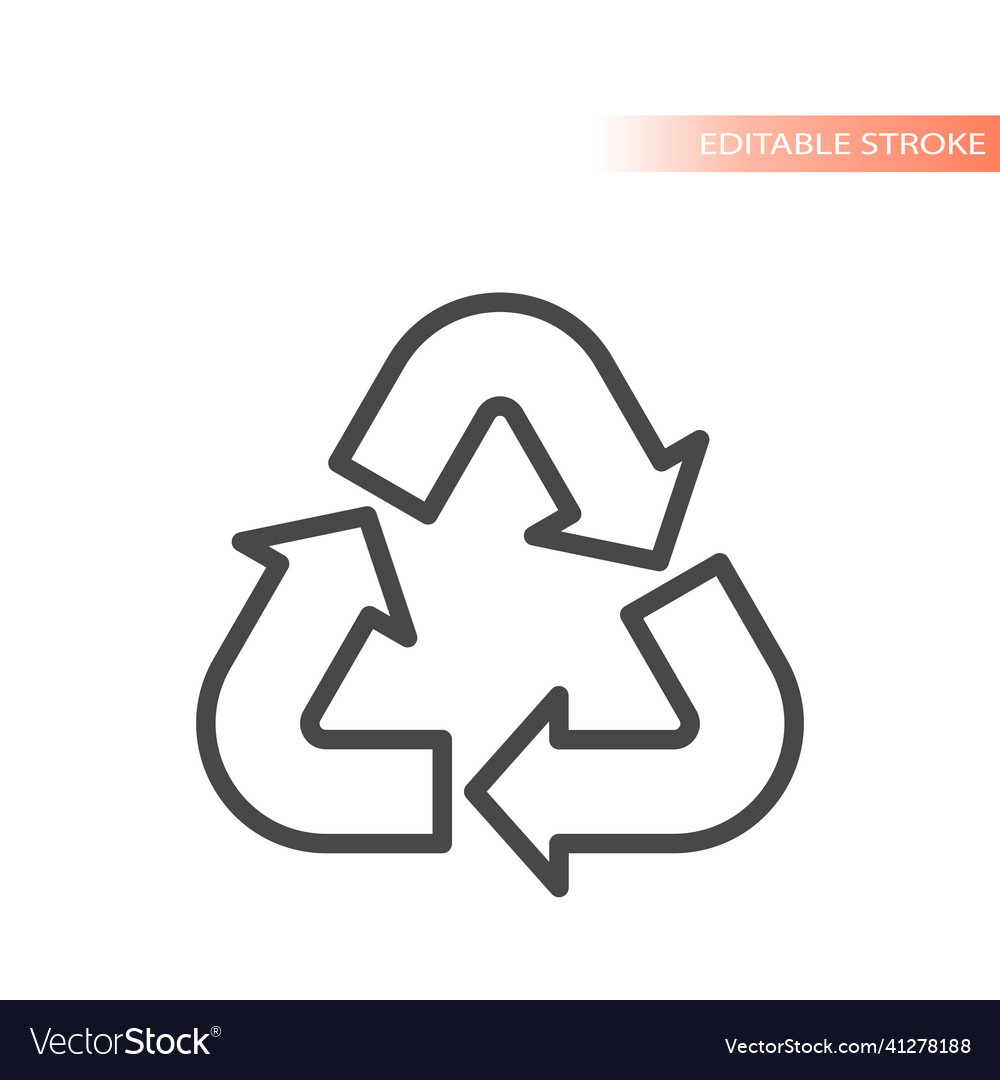 Recycled arrows line icon Royalty Free Vector Image