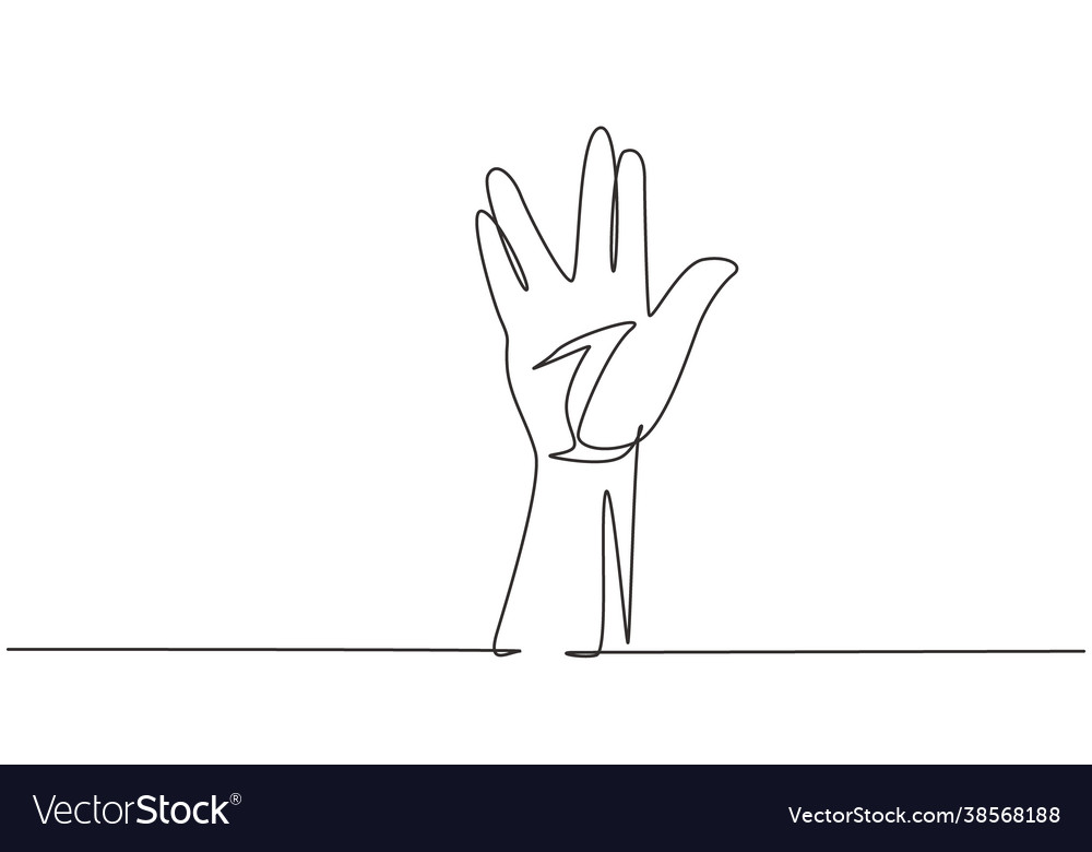 Single continuous line drawing hands icons Vector Image