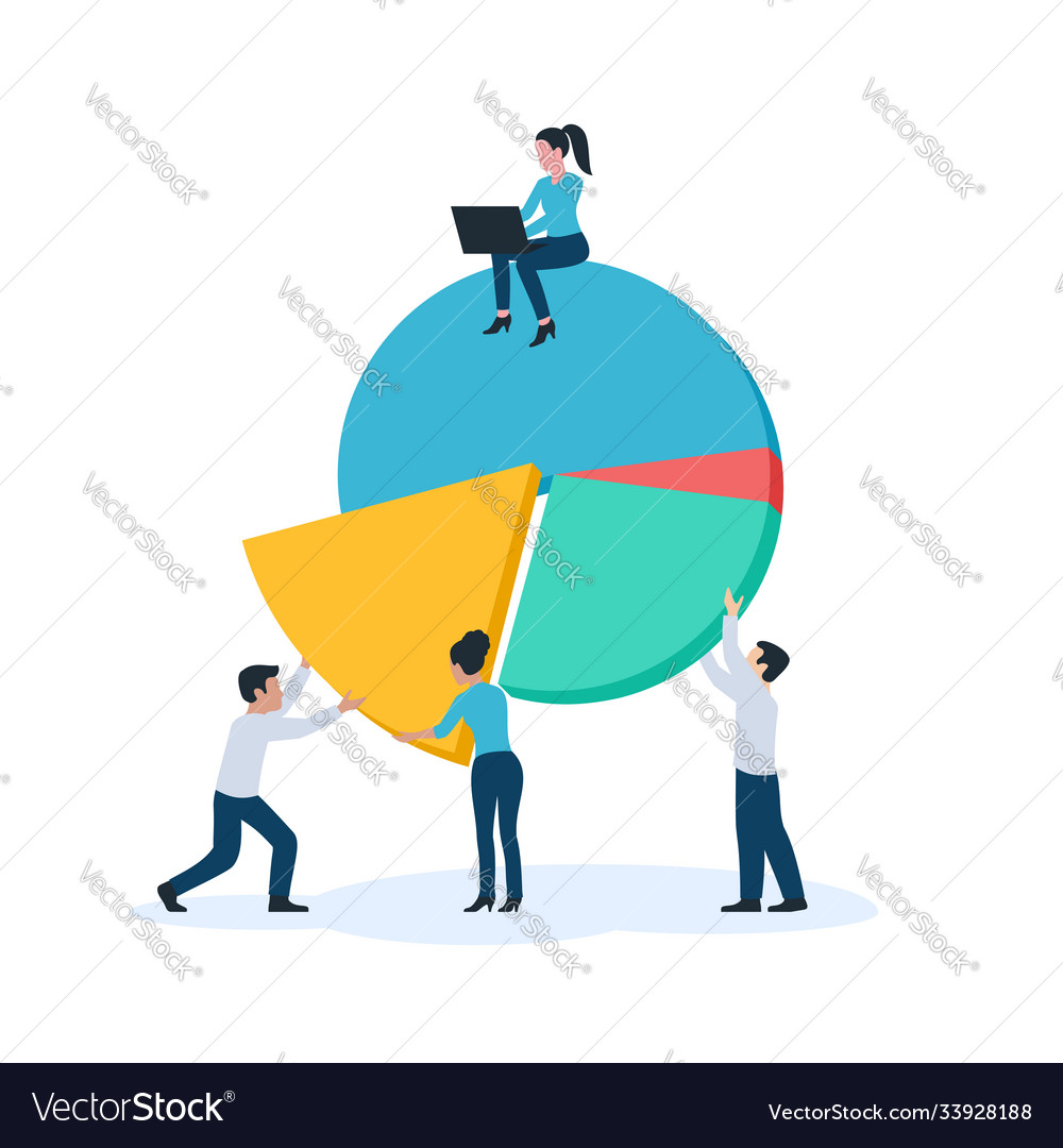 Teamwork data analysis and corporate strategy Vector Image