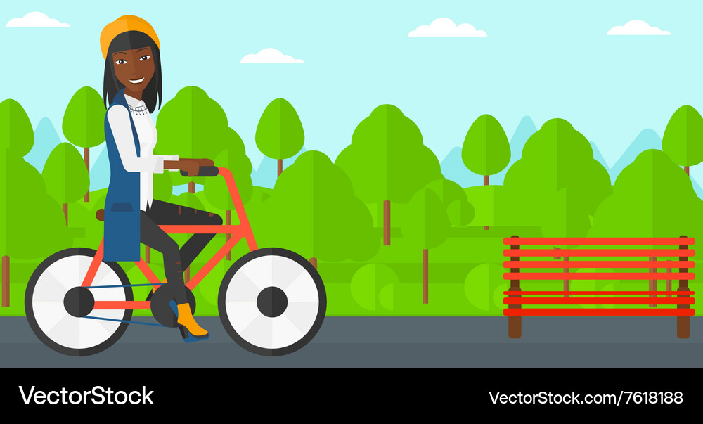Woman riding bicycle Royalty Free Vector Image