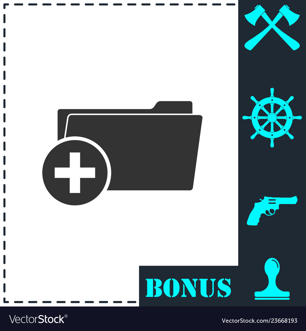 Add folder icon flat Royalty Free Vector Image
