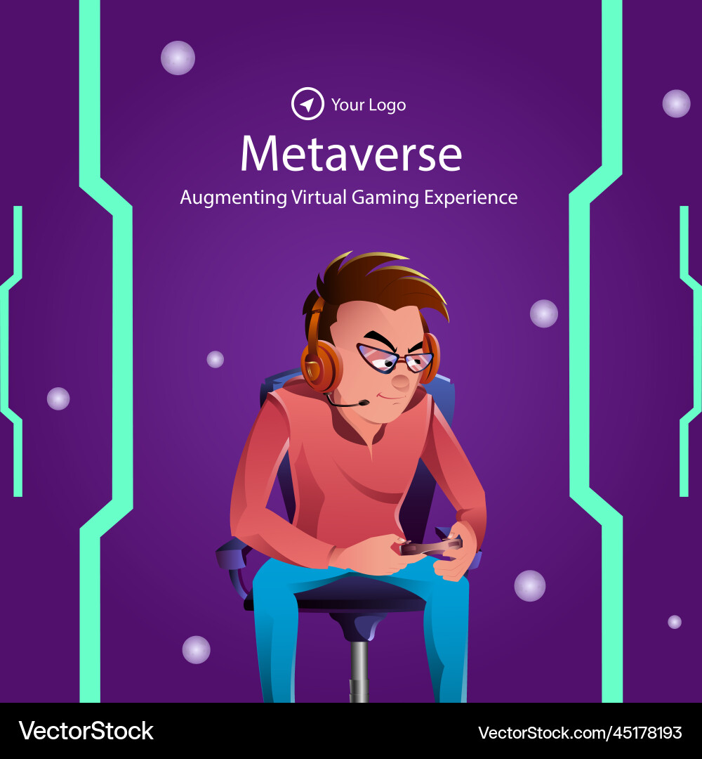 Banner design of metaverse virtual gaming Vector Image