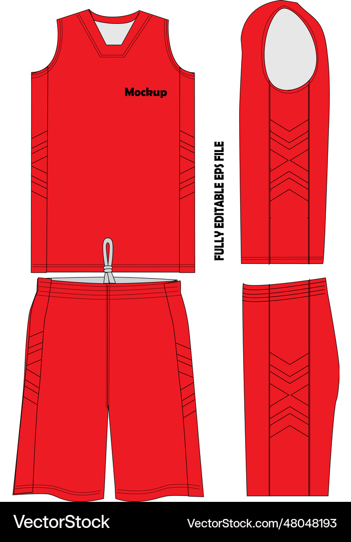 Basketball uniform jersey shorts mock ups Vector Image