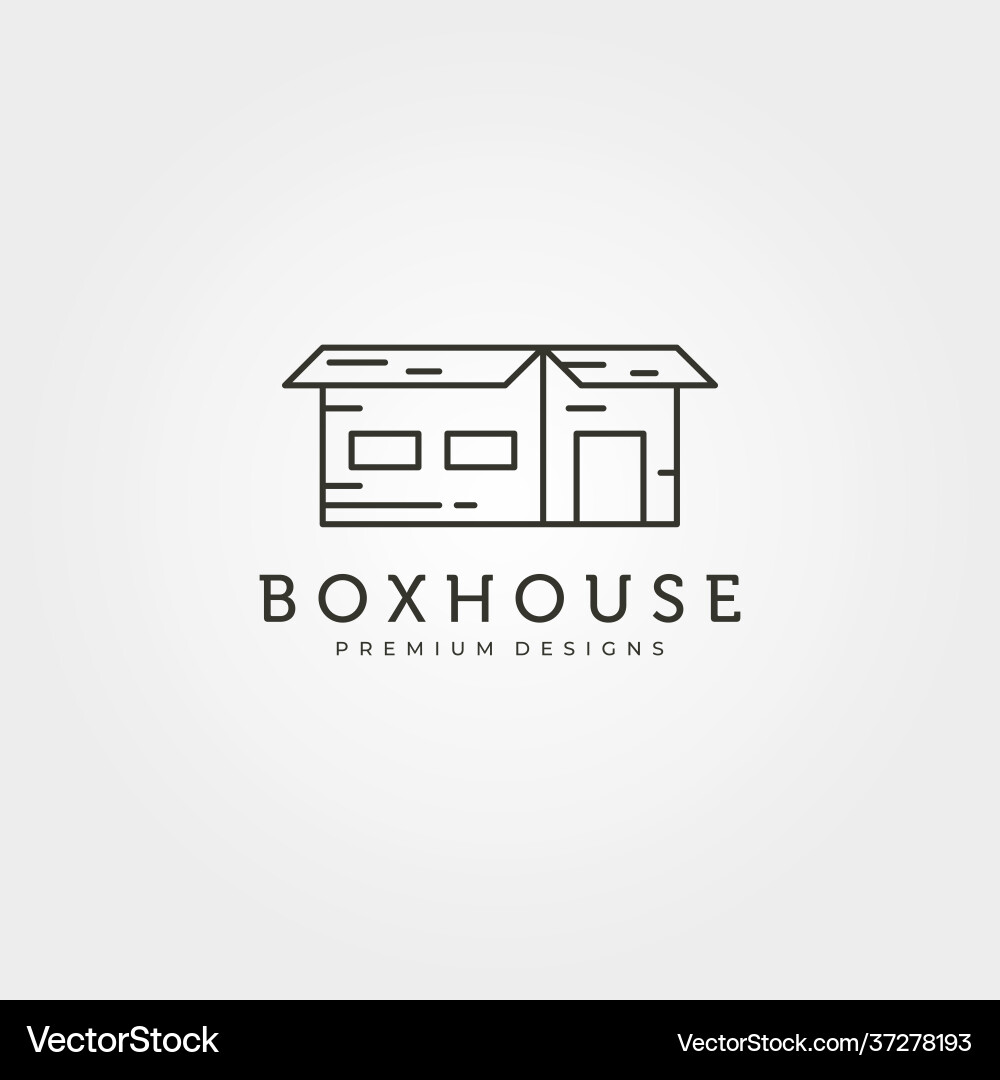 Box house creative logo design line art design Vector Image