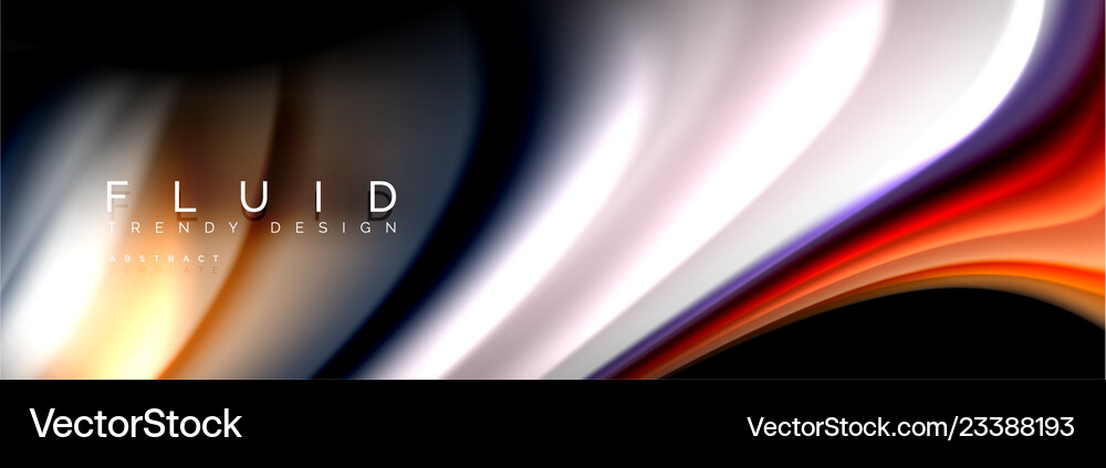 Bright colorful liquid fluid lines on black Vector Image