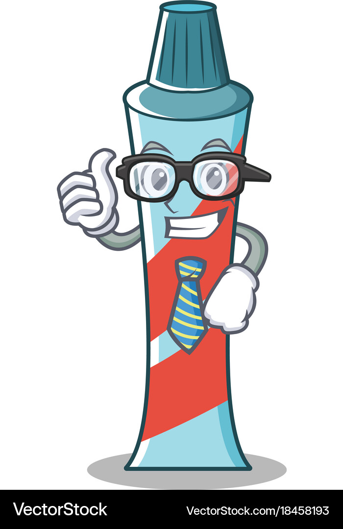 Businessman toothpaste character cartoon style Vector Image