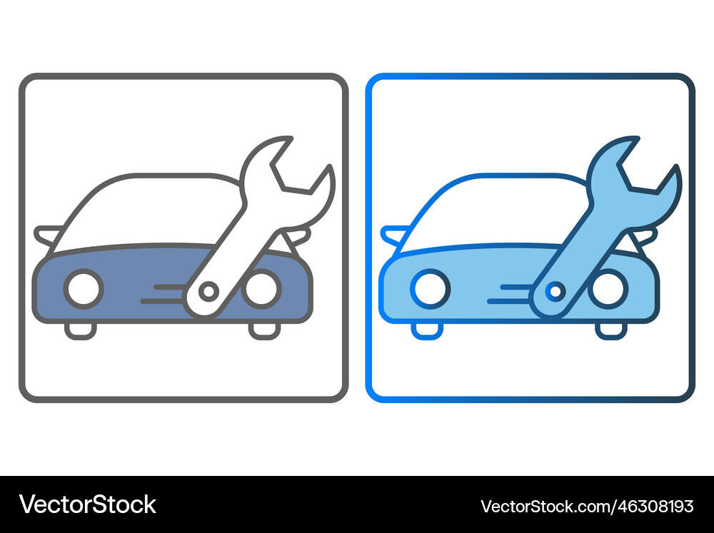 Car service icon icon with wrench icon Royalty Free Vector