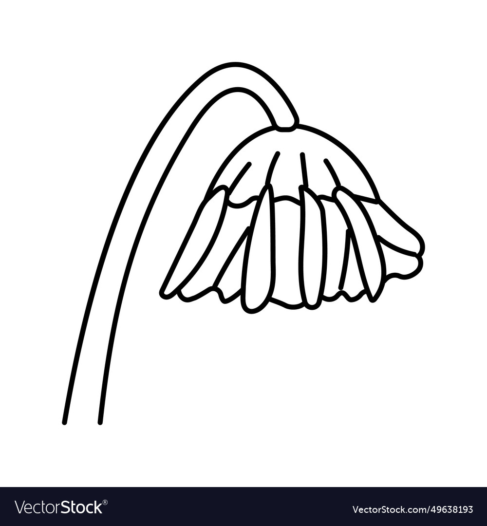 Drooping flowers sad mood line icon Royalty Free Vector Drooping flowers sad mood line icon Royalty Free Vector