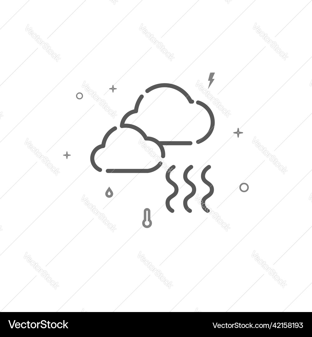 Foggy weather simple line icon Royalty Free Vector Image
