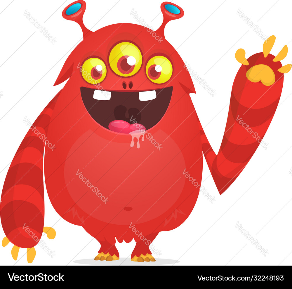 Funny cartoon monster monster Royalty Free Vector Image