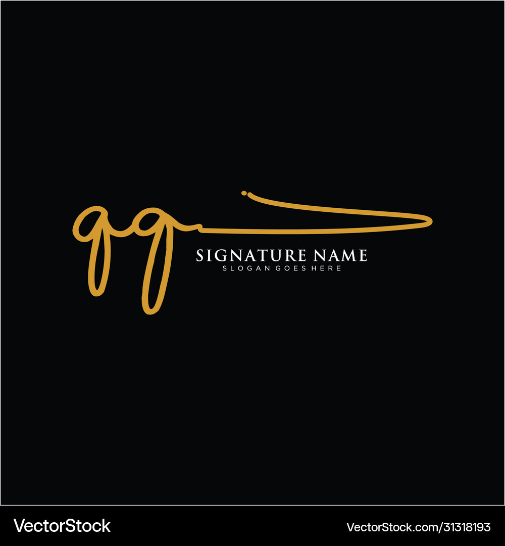 Letter qq signature logo template Royalty Free Vector Image