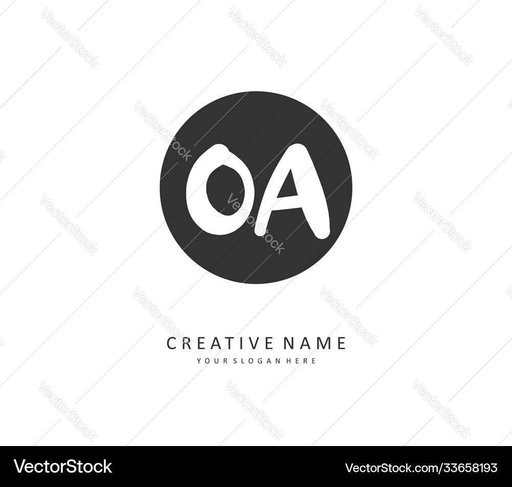 O a oa initial letter handwriting and signature Vector Image