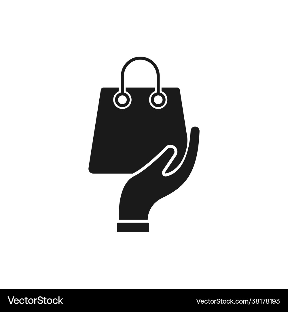 Shopping bag with hand icon design bag Royalty Free Vector