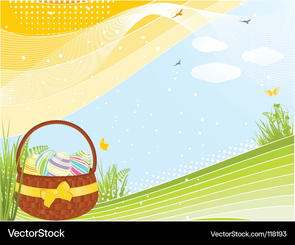 Spring Easter basket Royalty Free Vector Image