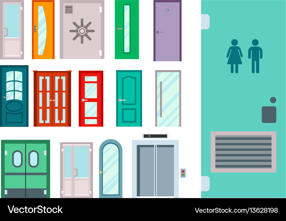 Doors isolated entrance Royalty Free Vector Image