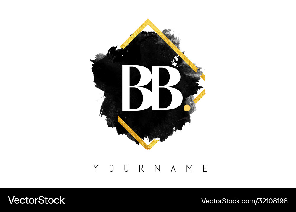 Double bb b letters logo design with black ink Vector Image