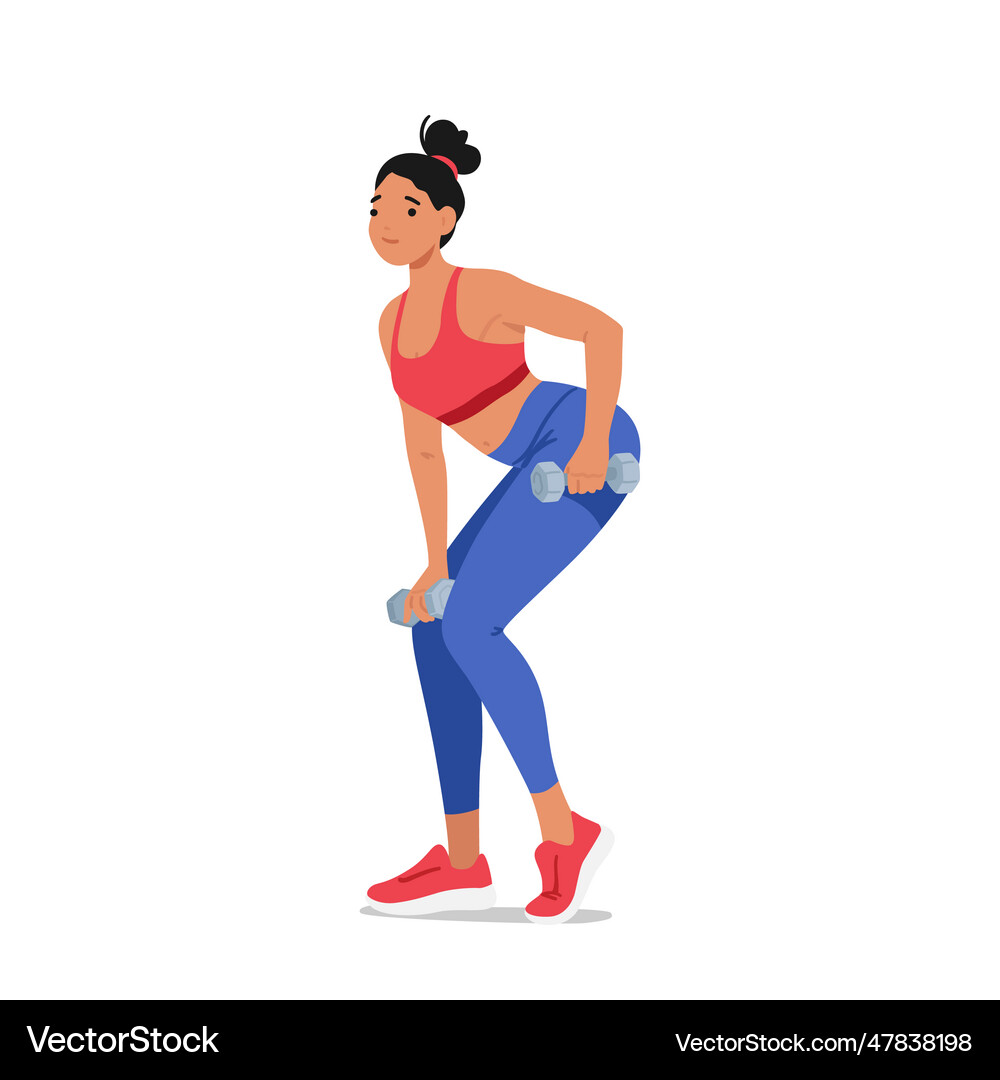 Fitness woman performs strength training exercises